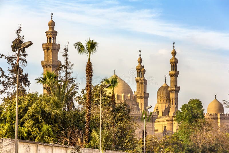 View of the Mosques of Sultan Hassan and Al-Rifai in Cairo Stock Photo ...