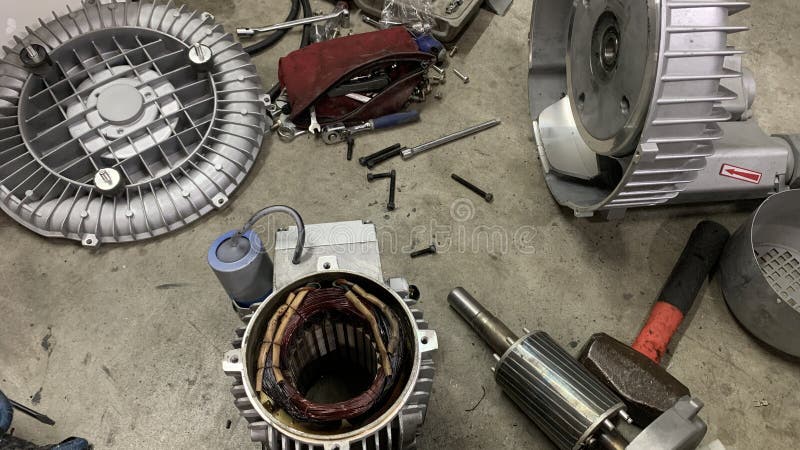 Motor Winding Repairing Work at Workshop Stock Photo - Image of gear ...