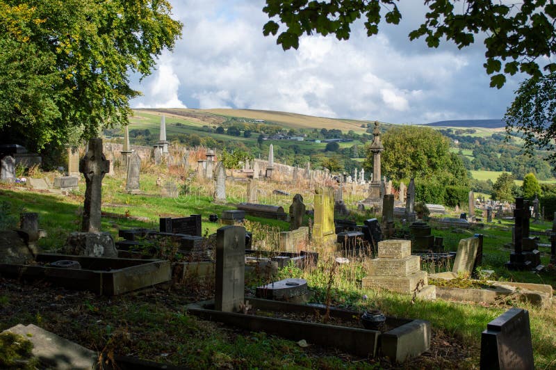 Mottram Cemetery with a View of Hills in the Background Stock Photo ...