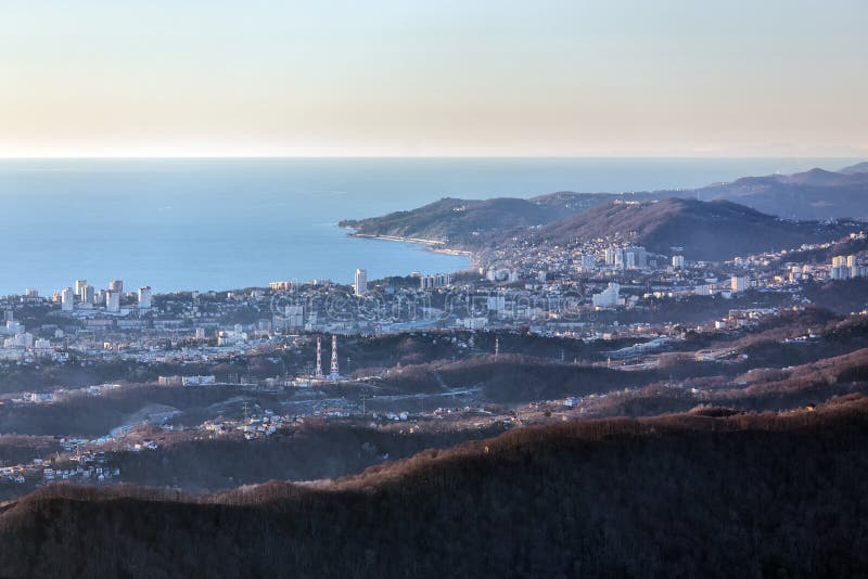 View from Mount Akhun. Sochi. Russia Stock Photo - Image of scenery ...