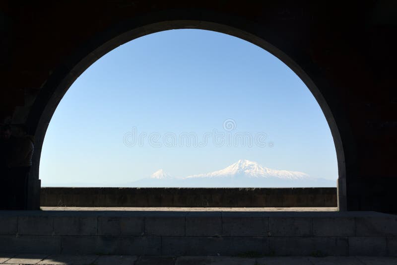 View of Mount Ararat from the Armenian Side through the Arch of ...