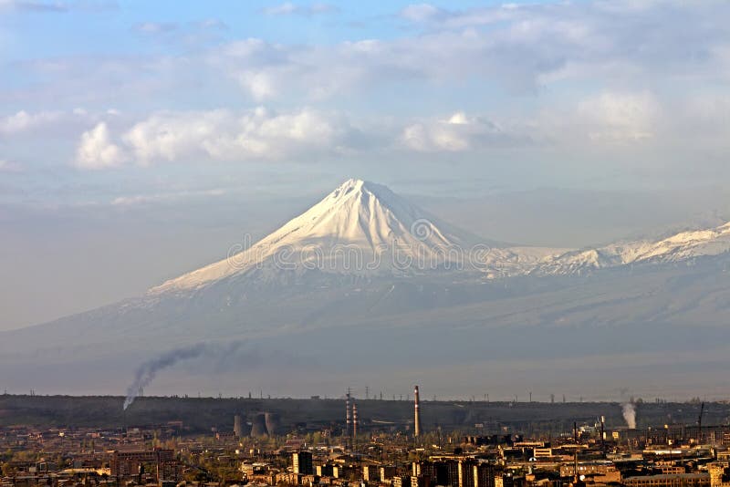 View of the mount Ararat stock image. Image of landmark - 135569399