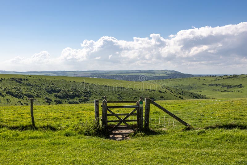 A View on Mount Caburn Near Lewes, on a Sunny Spring Day Stock Image ...