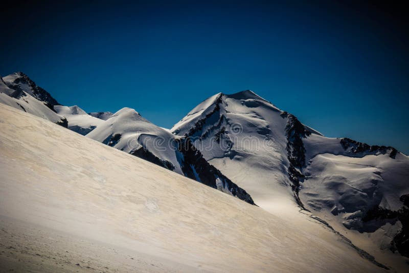 View of Mount Castor Climbing Western Breithorn Stock Photo - Image of ...