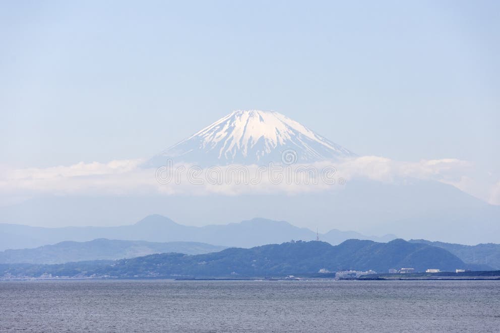 Mount Fuji from Enoshima, Japan Stock Photo - Image of ocean, enoshima ...