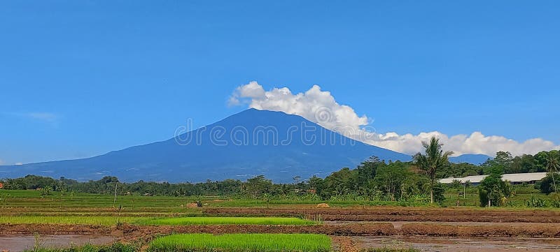 The View of Mount Gede during the Day is Very Beautiful Stock Image ...