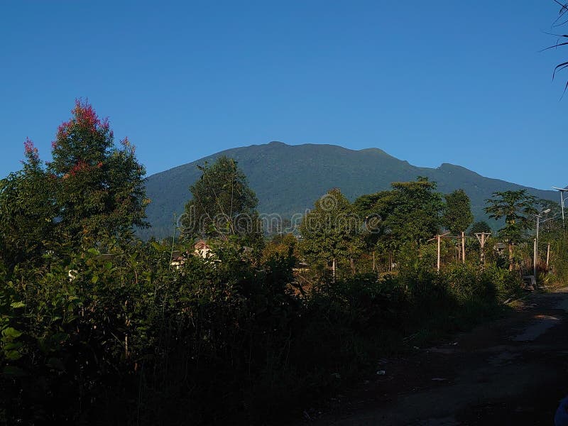 View of Mount Gede Pangrango in the Morning Stock Image - Image of ...