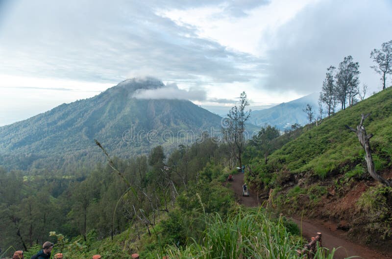 View from Mount Ijen at Java Island in Indonesia Stock Photo - Image of ...