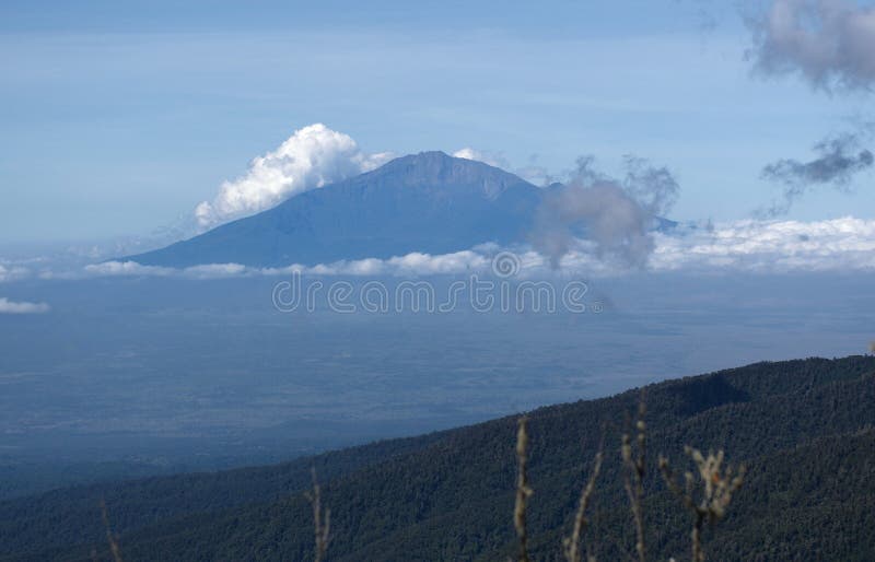 View from Mount Kilimanjaro on a Mount Meru Stock Image - Image of ...