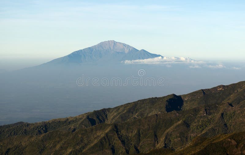 View from Mount Kilimanjaro on a Mount Meru Stock Image - Image of ...