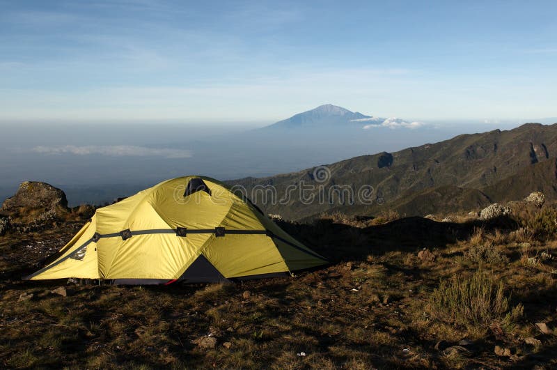 View from Mount Kilimanjaro on a Mount Meru Stock Image - Image of ...