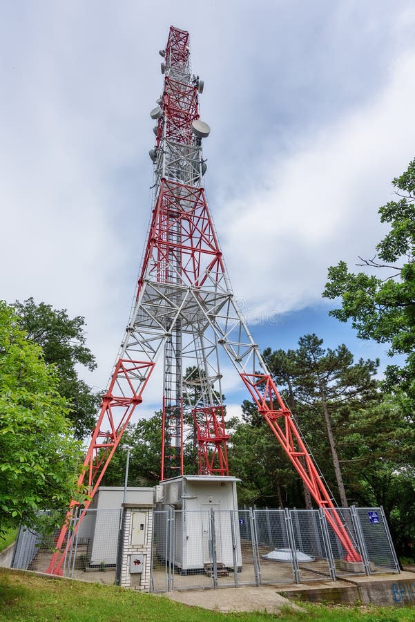 View of the Mount Kosmaj in Serbia and the Telecommunication Tower ...