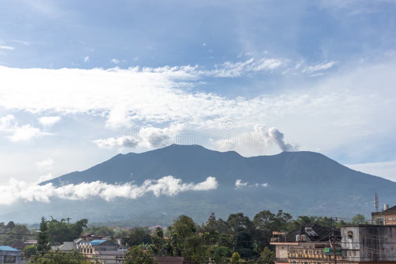 View of Mount Marapi during a Small Eruption in Bukittinggi, West ...