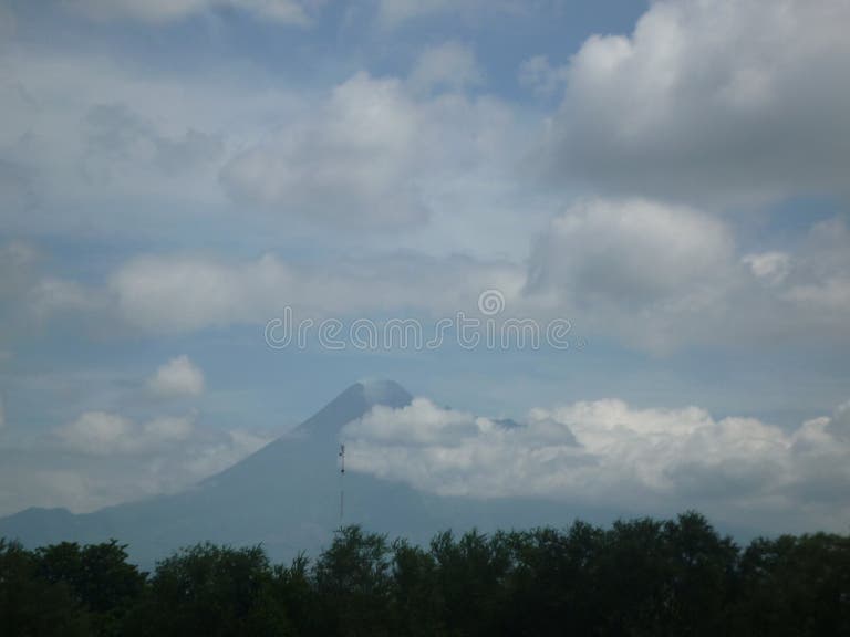 View of Mount Merapi from Afar Stock Photo - Image of flight, cloud ...