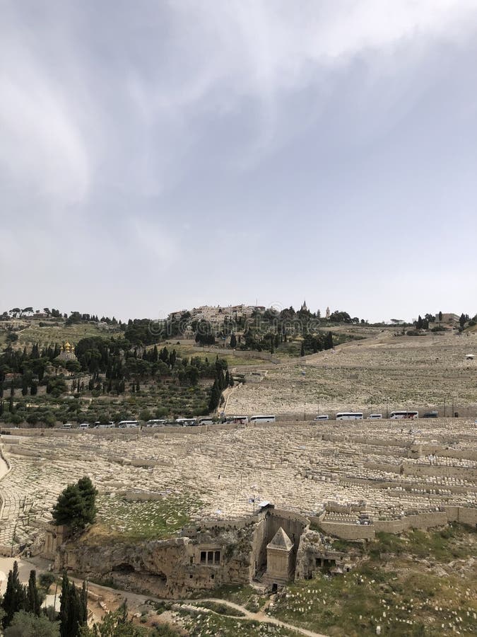 View of Mount of Olives from Temple Mount in Jerusalem, Israel in April ...