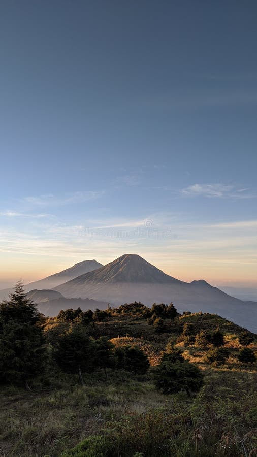 View of mount prau stock image. Image of mountain, sunrise - 261844175