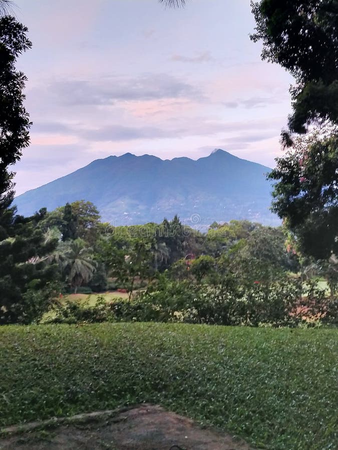 View of Mount Salak at Rancamaya Golf Indonesia Stock Image - Image of ...