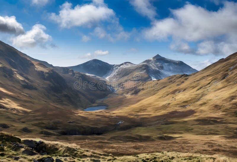 A View of Mount Snowdon in North Wales Stock Illustration ...