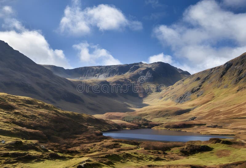A View of Mount Snowdon in North Wales Stock Illustration ...