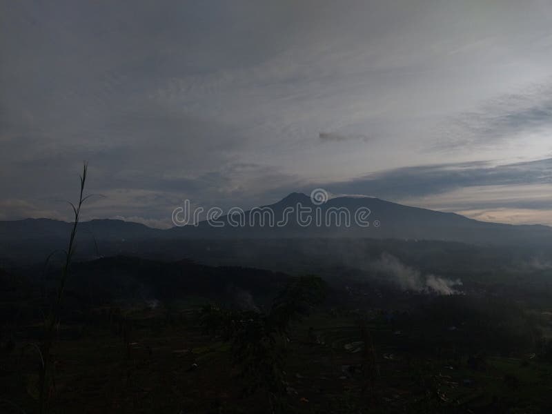 View of Mount Talang in the Afternoon Stock Photo - Image of sunset ...