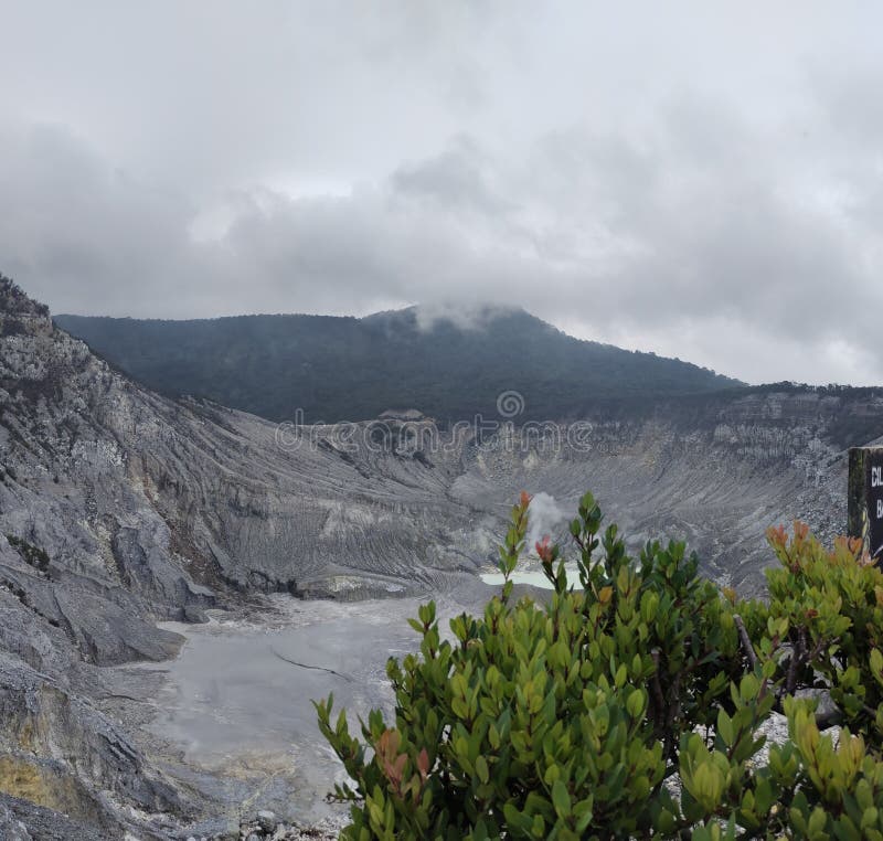View of Mount Tangkuban Perahu in Bandung, Indonesia Stock Image ...