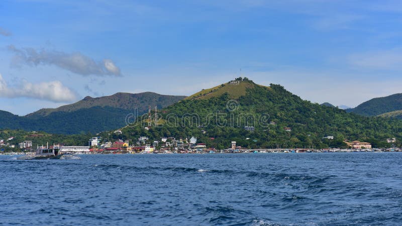 View of Mount Tapyas from the Sea in Coron in Philippines Stock Image ...