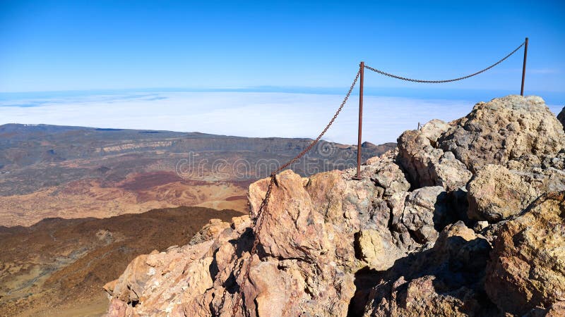 View from the Mount Teide Summit, Tenerife, Spain Stock Photo - Image ...