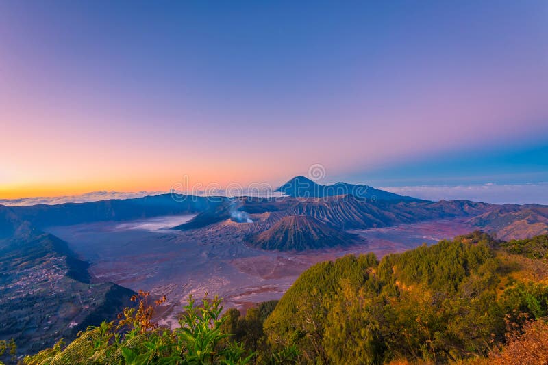 View of Mountain Bromo at East Java Indonesia Stock Image - Image of ...