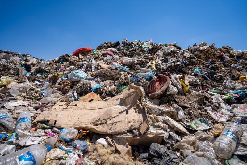 View of a Mountain of Garbage at a City Dump Stock Photo - Image of ...