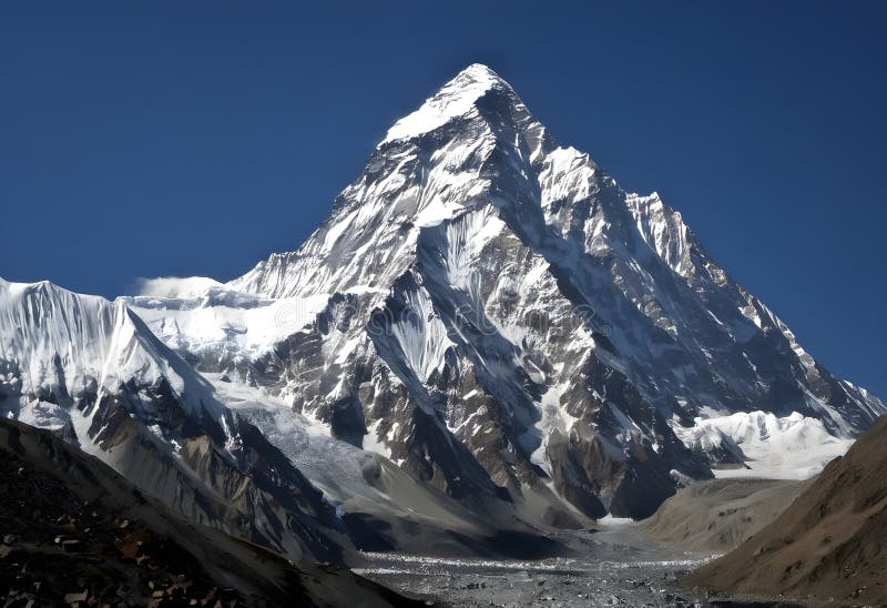 A view of the Mountain K2 stock illustration. Illustration of summit ...