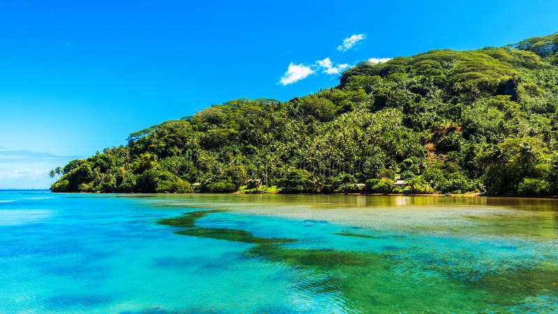 View of the Mountain in the Lagoon Huahine, French Polynesia Stock ...