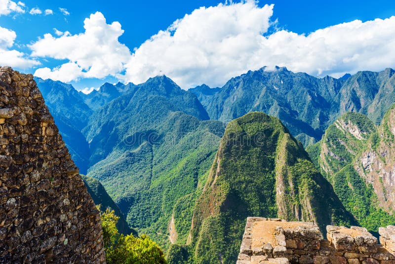 View of the Mountain Landscape Machu Picchu, Peru Stock Photo - Image ...