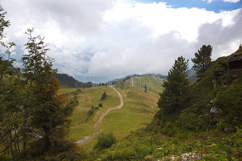 Mountain Panorama in the Alps Stock Image - Image of hiking, view ...