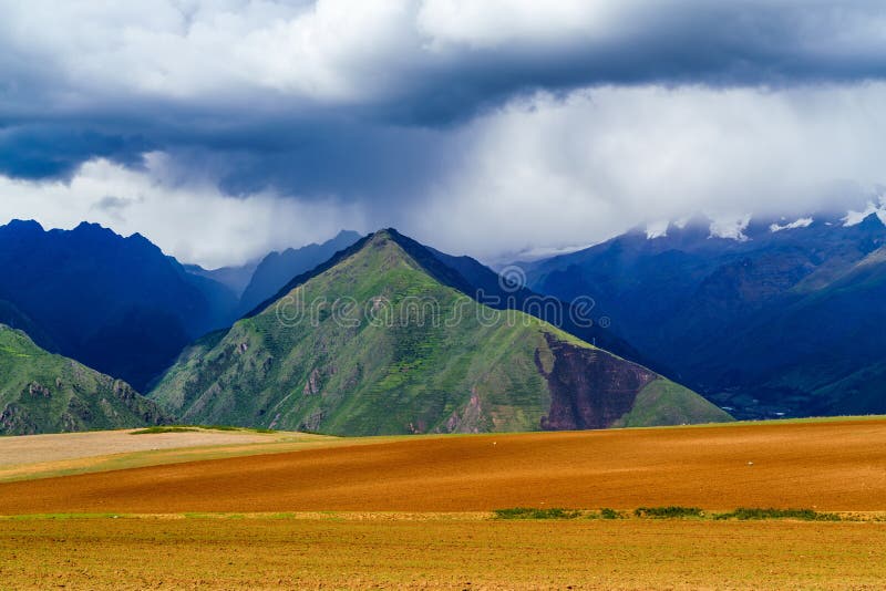 View of Mountain during Raining and the Field Stock Image - Image of ...