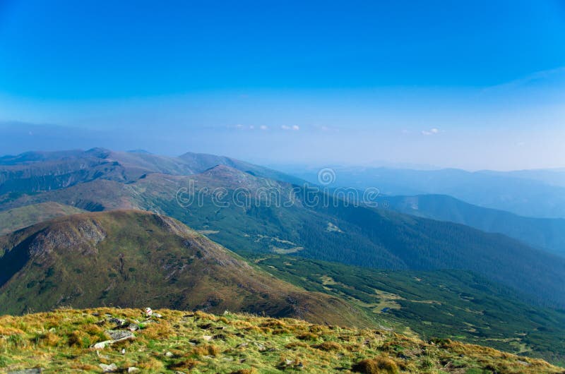 View of the Mountain Range, Carpathians, Ukraine Stock Photo - Image of ...