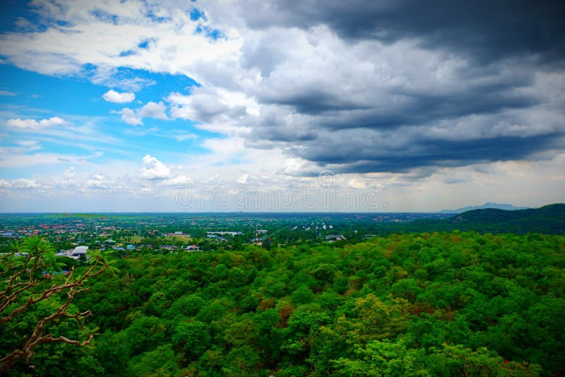 High-angle Mountain Views and Clouds. Stock Image - Image of leading ...