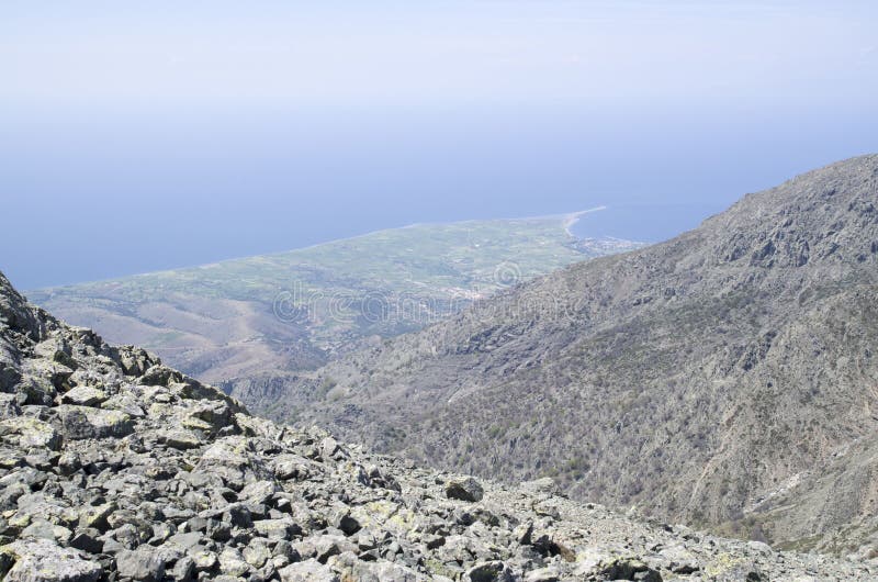 View from Mountain Saos To the Shore of the Island of Samothrace in ...