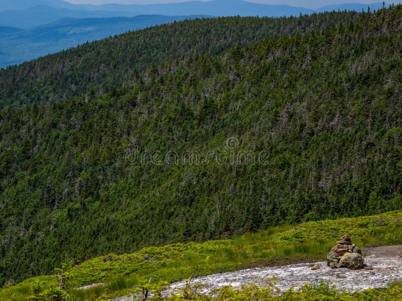 Mountain View, Overlook of Dense Maine Forest, Mahoosuc Range Stock ...