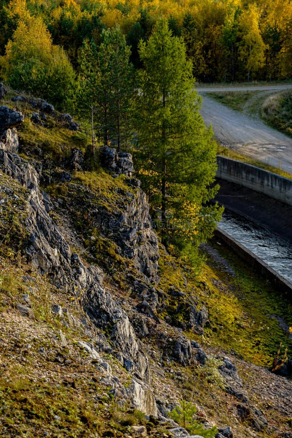 View from the Mountain To the River in the Canal Stock Photo - Image of ...