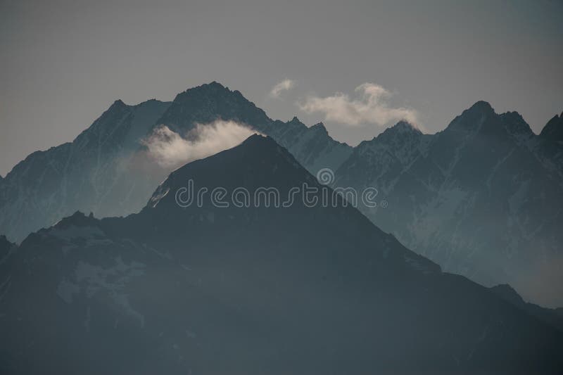 View of a Mountain Top in Front of Ridge Stock Photo - Image of earth ...