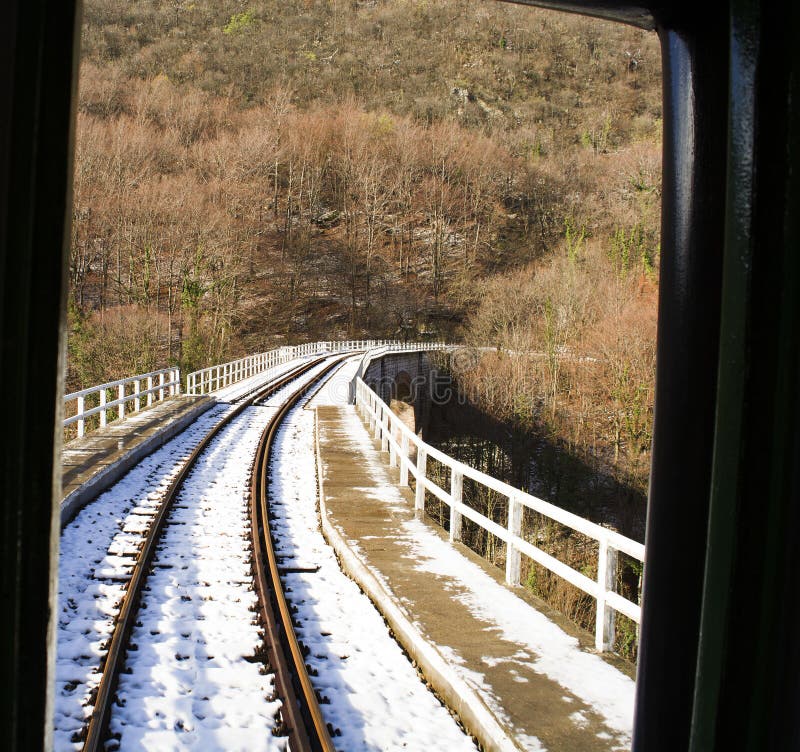 View from Mountain Train Crossing a Bridge Stock Photo - Image of view ...