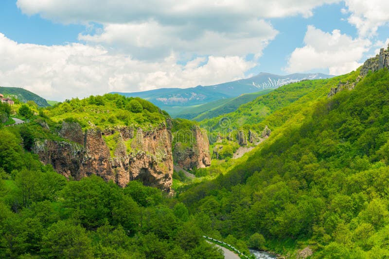 View of the Mountain Valley and Gorge from a Height Stock Photo - Image ...