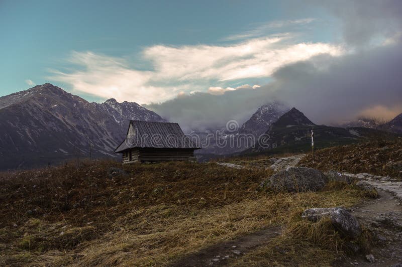 View of Mountain Valley and Peaks during Very Strong Wind. Tatra ...