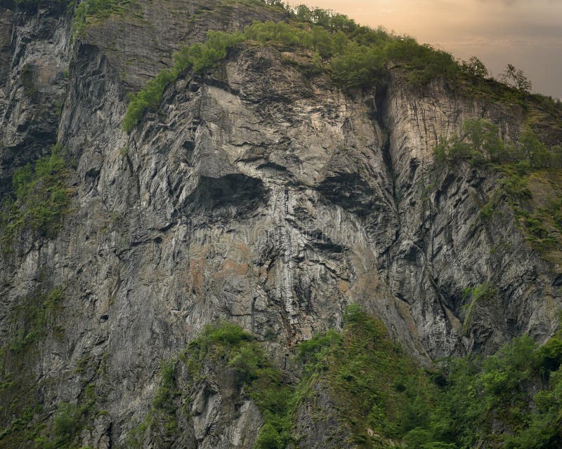 A View of the Mountain Where Nature Created the Troll S Face. Stock ...
