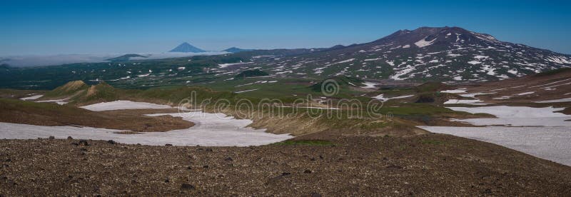 View on the Mountains Around Mutnovsky Volcano Stock Image - Image of ...