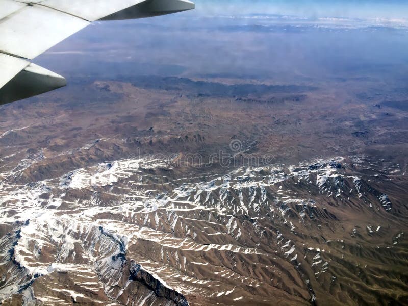 View of Mountains from the Plane Stock Photo - Image of landscape ...