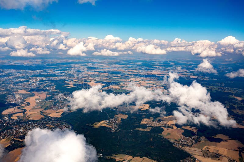 View of the Mountains from the Plane Stock Image - Image of fluffy ...