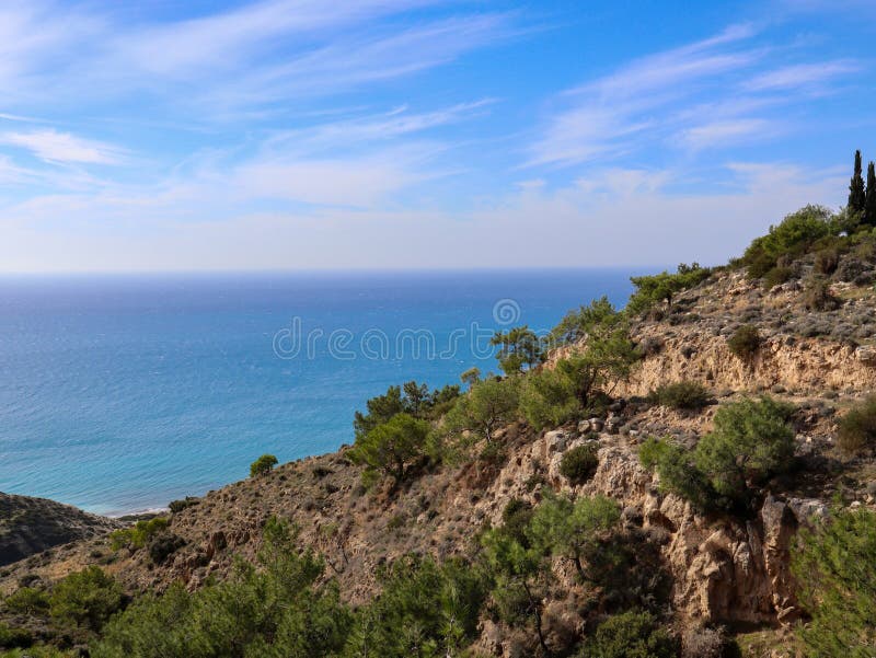 View from the Mountains To the Sea and the Slopes Stock Photo - Image ...