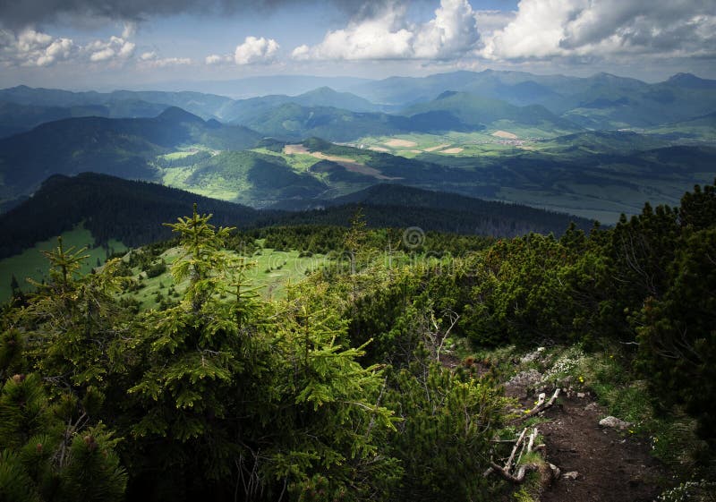 View from the Mountains To the Sunny Valley Stock Photo - Image of tree ...