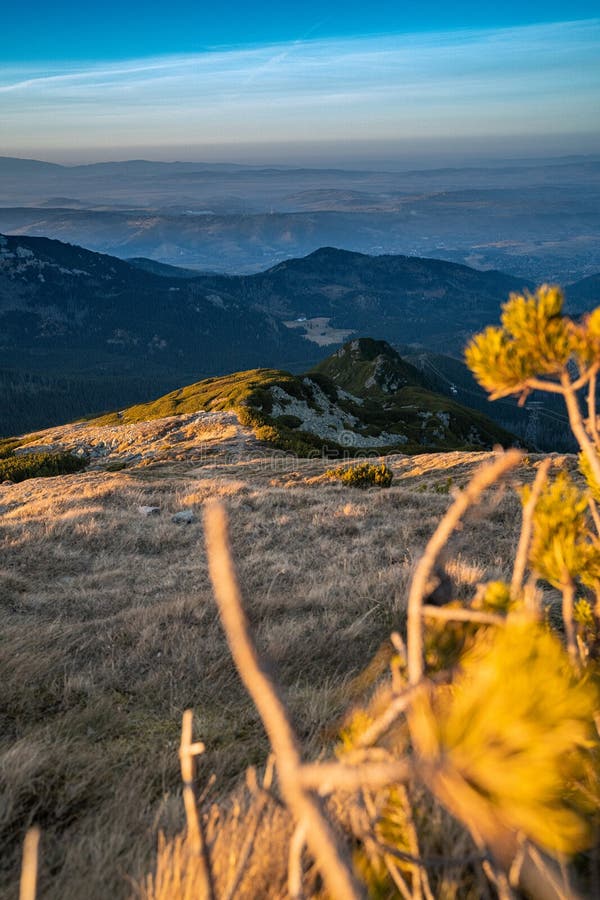 A View from the Mountains To the Valleys Below at Sunset Stock Photo ...